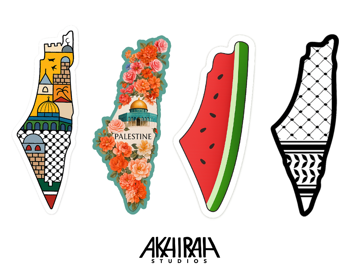 Palestine Map Stickers [4 Pack] – Akhirah Studios