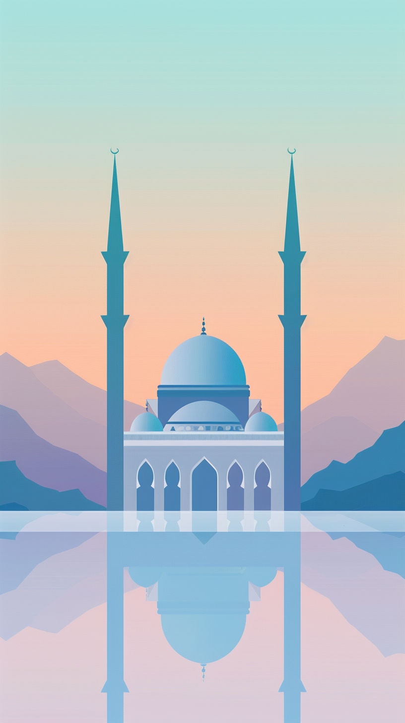 Mosque Lake Sunrise [11x17" Poster] – Akhirah Studios